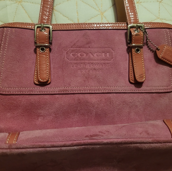 Coach | Bags | Coach Pink Suede Bag | Poshmark